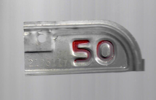 Vintage 1950 California License tab red silver metal | eBay