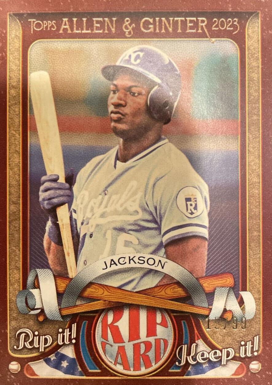 2023 Topps Allen & Ginter - Rip Cards Bo Jackson #RC-BJ Ripped /99 for ...