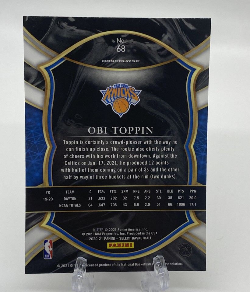 Obi Toppin 2020-21 Panini Select Basketball Concourse Hobby RC #68 ...