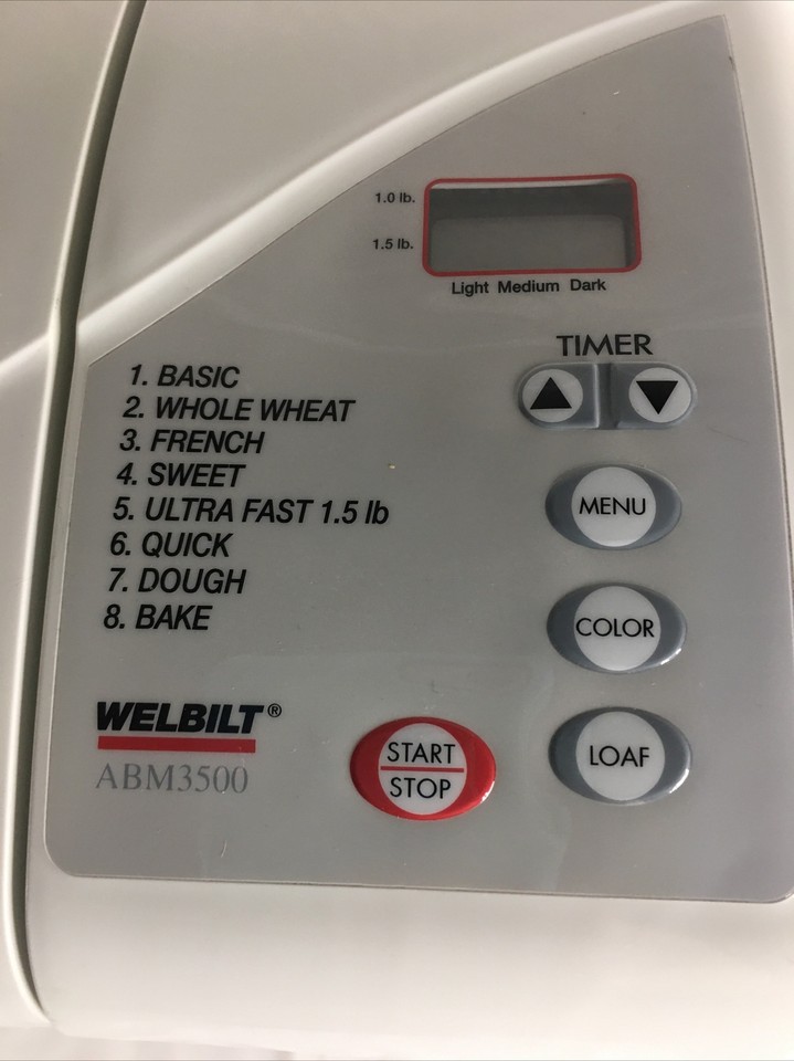 Welbilt The Bread Machine Model ABM3500 1.5 Lb Pound Loaf White ...