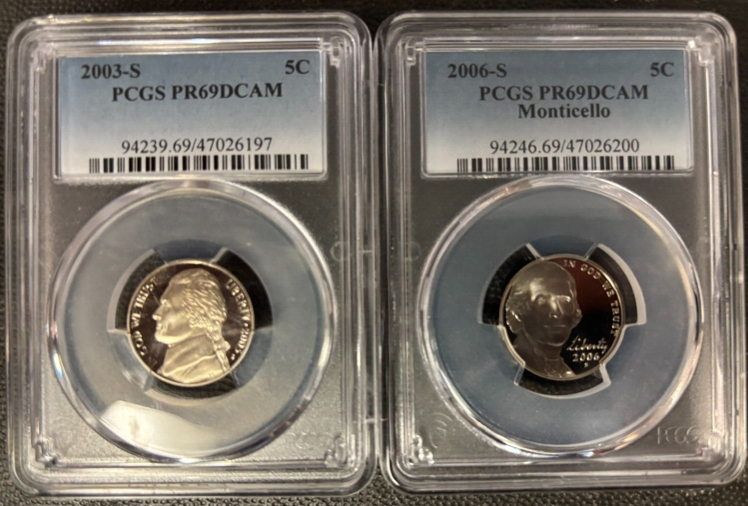2003-S/2006-S Jefferson Nickels (PR69DCAM/PR69DCAM Monticello) PCGS 2 ...