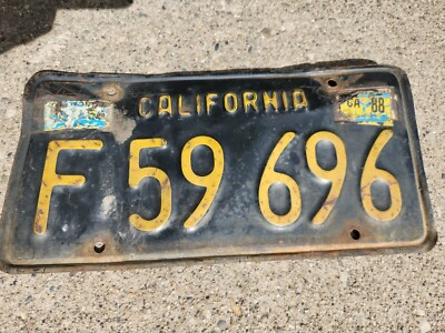 VINTAGE CALIFORNIA LICENSE PLATE 1963 Black & Yellow Single Plate | eBay