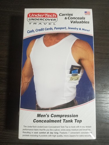 Small Men's Undertech Undercover Conceal Pockets Tank Top Travel T-shirt Black* | eBay