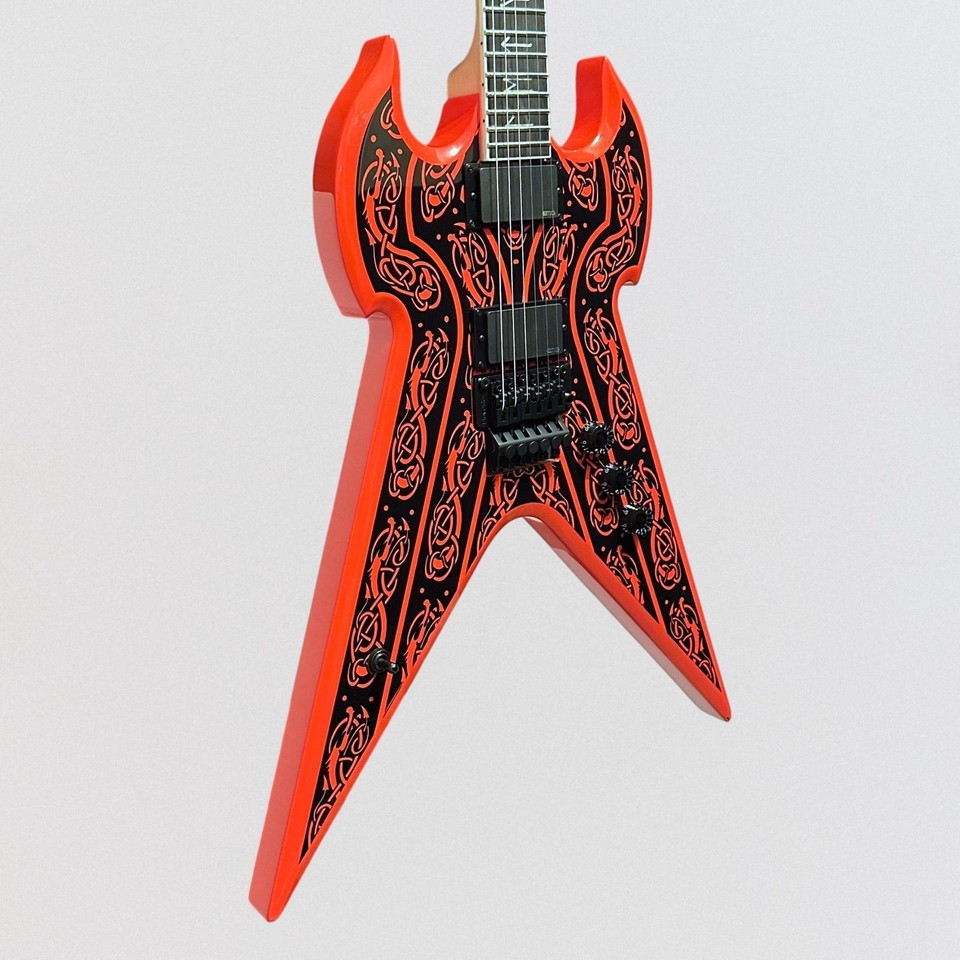 Wylde Audio Warhammer FR Norse Dragon Electric Guitar - Pinstripe Red ...
