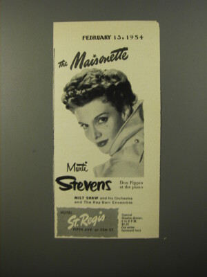 1954 Hotel St. REgis Ad - The Maisonette Marti Stevens | eBay