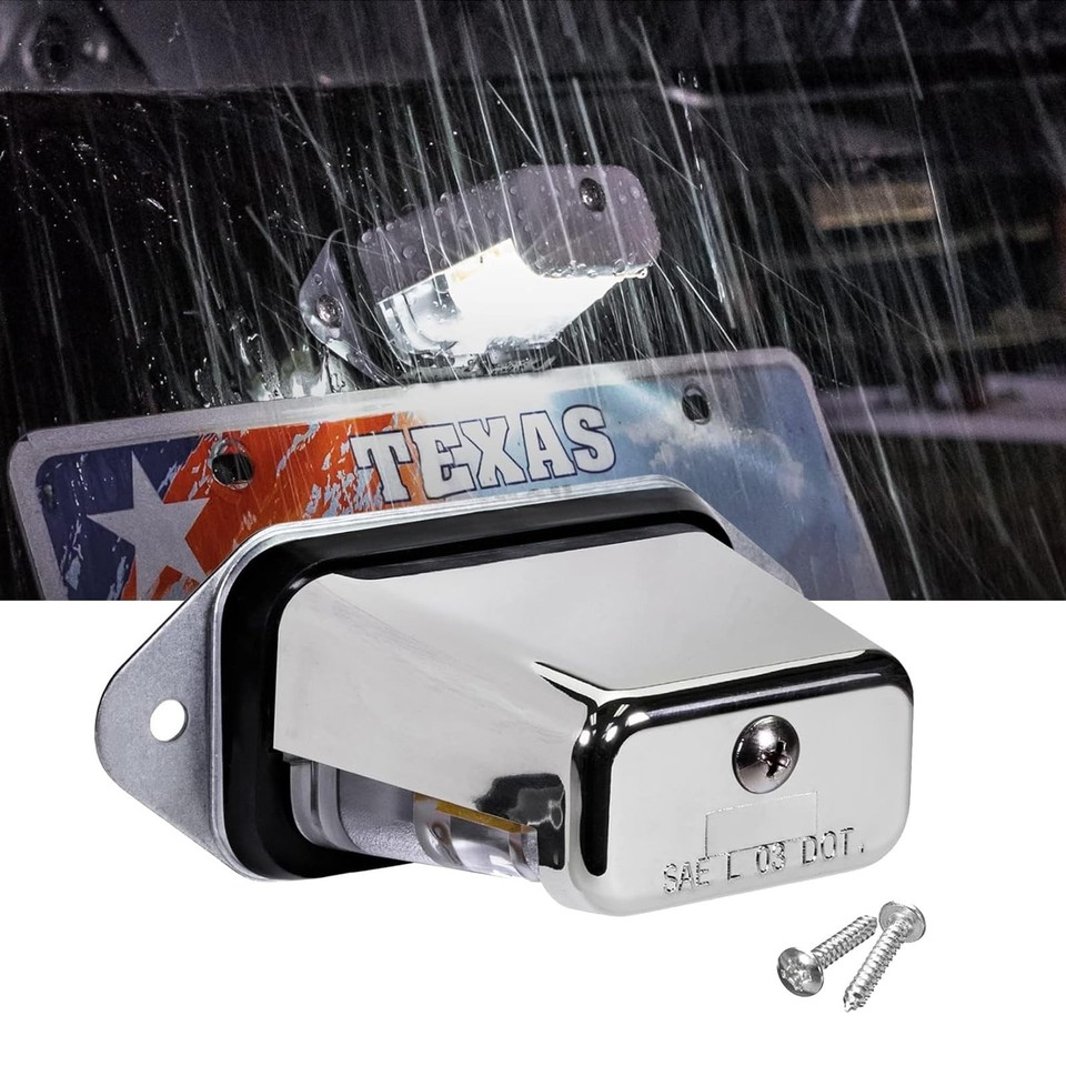Universal LED License Plate Light, Waterproof 12V/24V DC License Tag ...