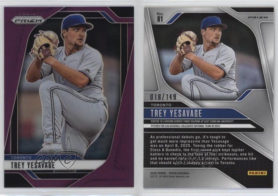 2025 Panini Prizm Purple Prizm 18/149 Trey Yesavage #81 1qy4 | eBay