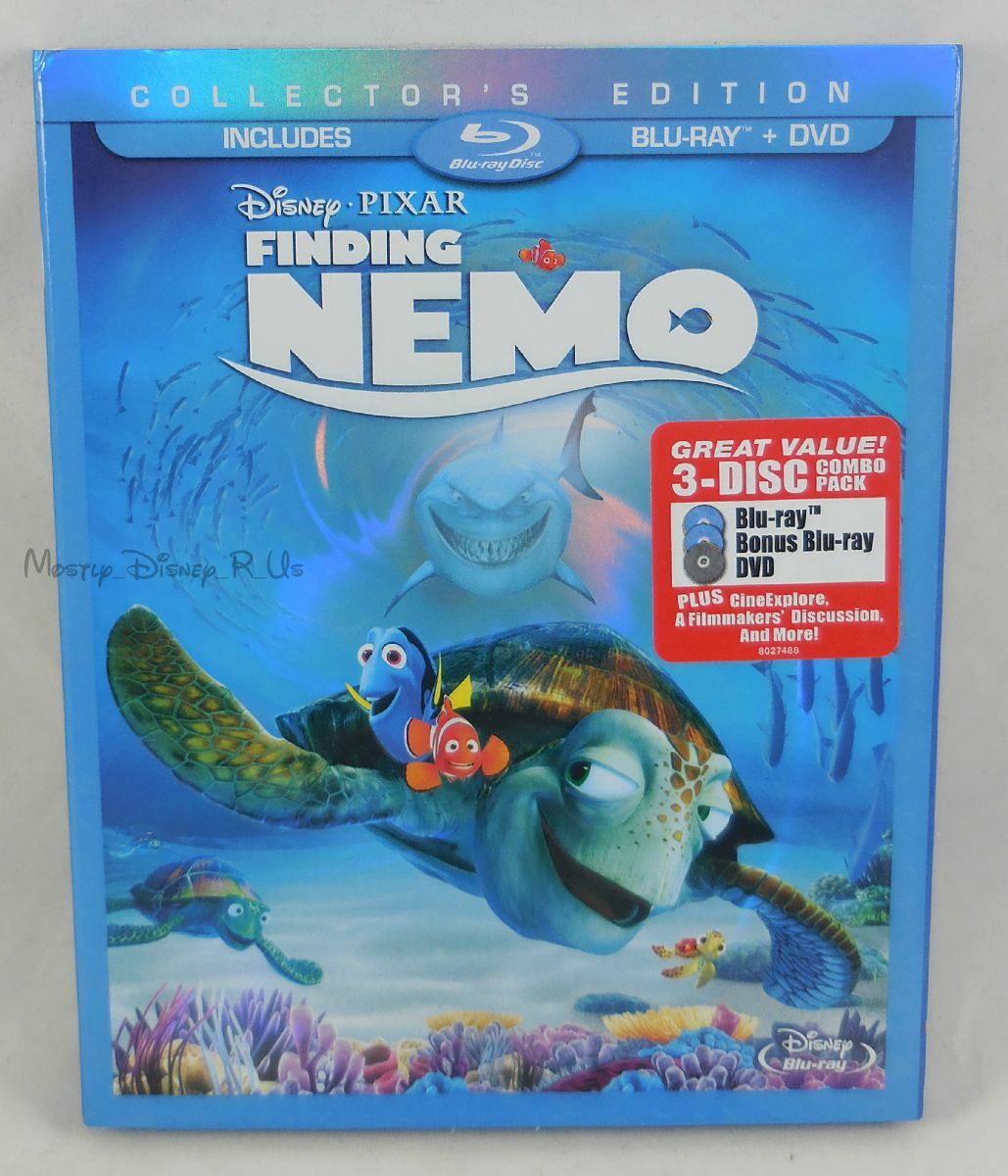 New Disney Pixar Finding Nemo Collector's Edition Blu-Ray and DVD 3 ...