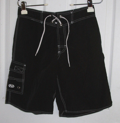 No Fear Board Shorts Size 28 Black With White Trim 100% Nylon | eBay