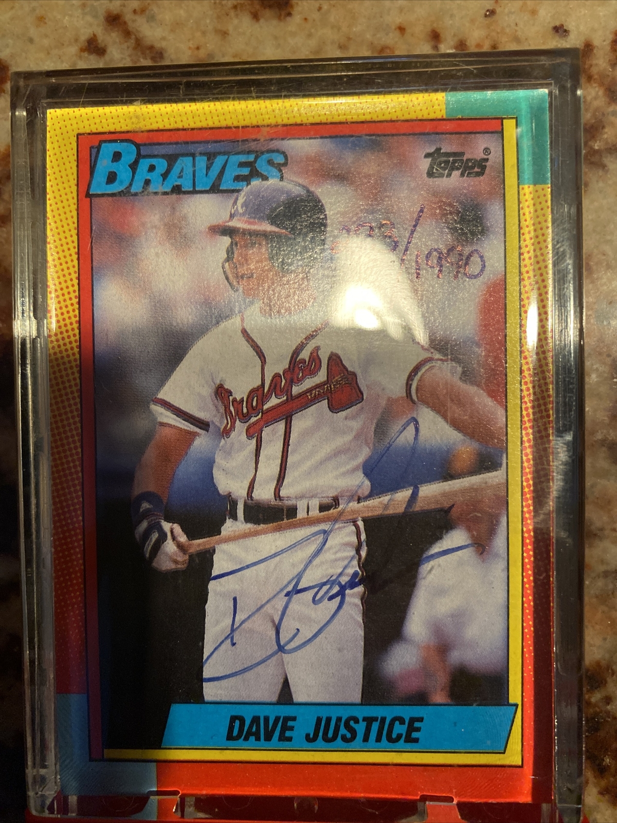 Dave Justice BRAVES Signed Autograph 1990 Topps Traded Rookie Card 293/ ...