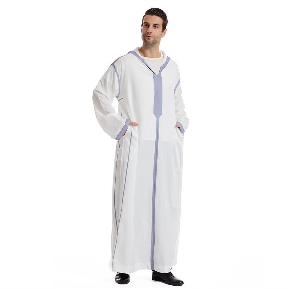 Moroccan Hooded Thobe Thobes Hood Hoodie Mens Arab Saudi Robe Dishdash ...
