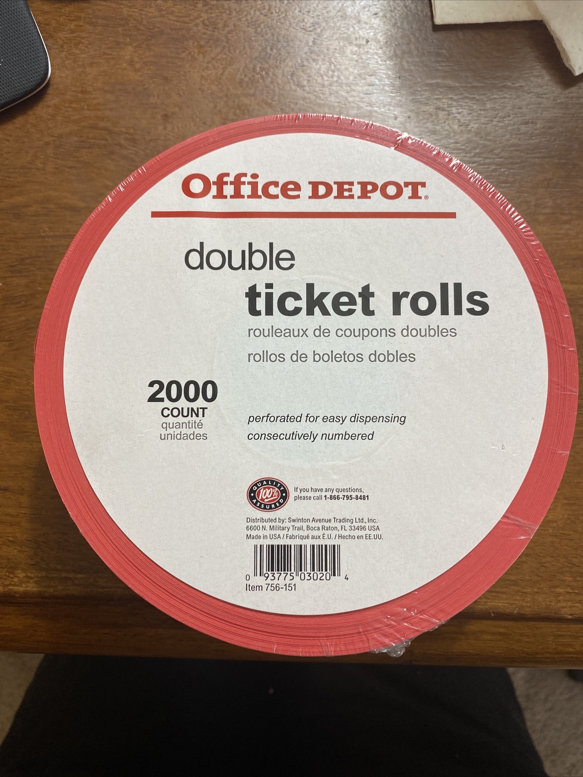 * Office Depot Double Coupon Ticket Rolls Raffle Tickets 2000 Tickets ...