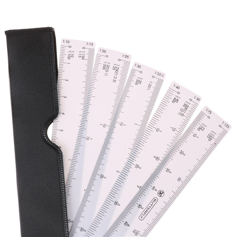 Fan Shape Architects Scale Ruler For Graphics Design Multi Ratio ...