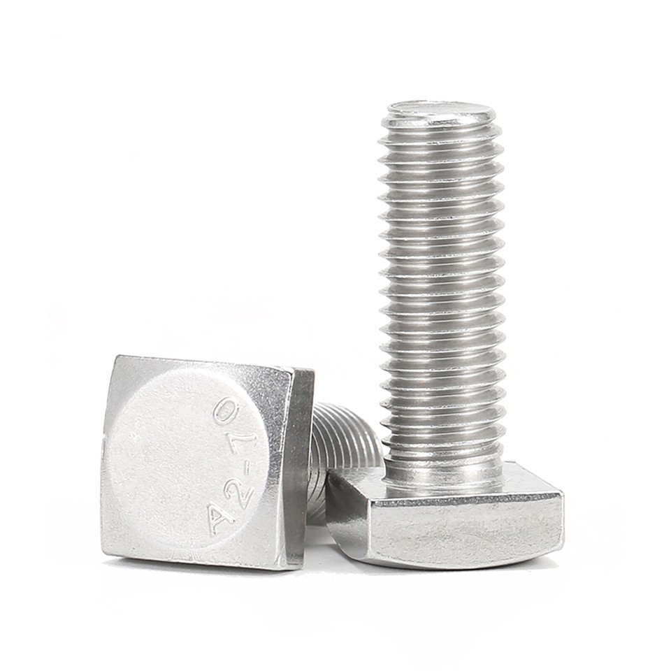 SQUARE HEAD SCREWS A2 STAINLESS STEEL FULLY THREADED BOLTS M4 M5 M6 M8 ...
