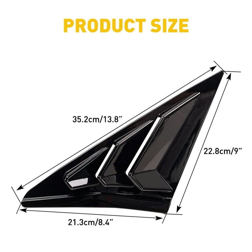 For Honda Civic Type R Hatchback 2017-2020 Rear Side Vent Window Louver ...