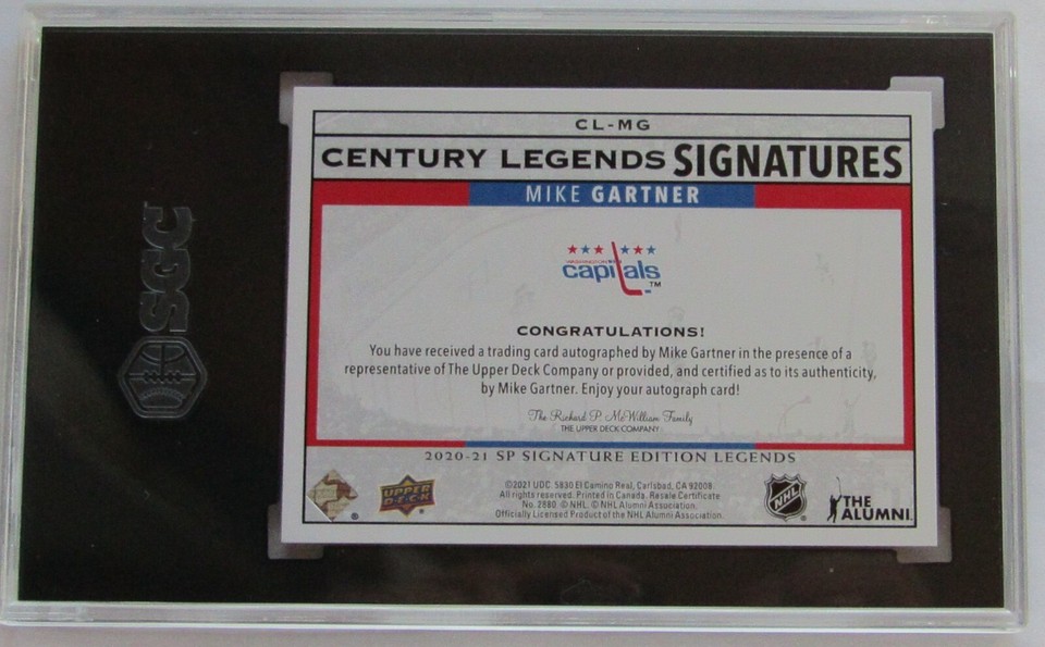 2020-21 SP Signature Legends #CL-MG Mike Gartner-Century Legends-Auto ...