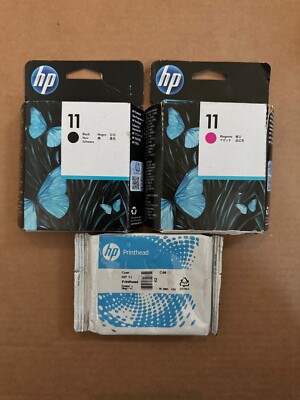 Genuine HP 11 Printhead Set C4811A C4810A C4812A 2018-2021 | eBay