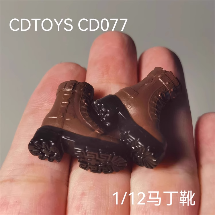 cdtoys cd077 1/12 Brown Female Punk Martin Boots Solid Shoes Fit 6 ...