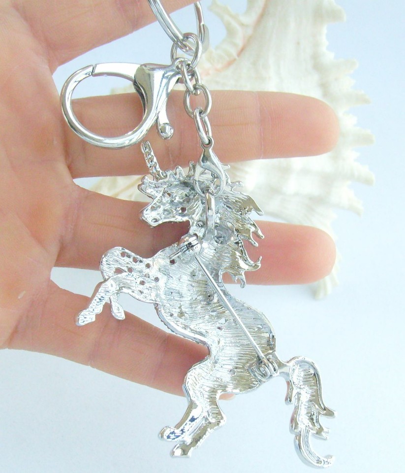 Unique Animal Unicorn Horse Keychain Austrian Crystal Pendant 06172 | eBay