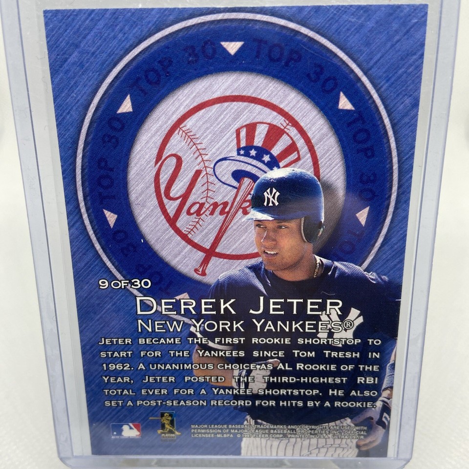 1997 Fleer Ultra DEREK JETER Top 30 Insert #9 New York Yankees | eBay