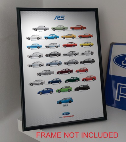 Ford RS History Classic Car Poster Print. A3 | eBay UK