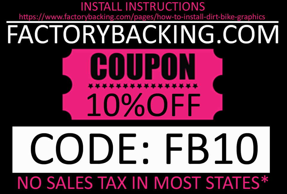 Thick Decals Custom Printed Race Number Backgrounds (ANY COLORS) MX ...