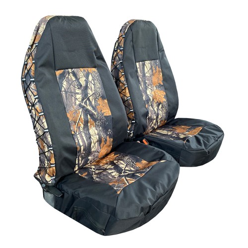 Canvas Seat Covers Car Truck Black Tree CAMO Front Set Universal Airbag ...