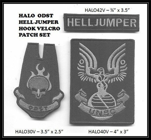 HALO TACTICAL GRAY/BLK ODST VEL-KRO HELL JUMPER PATCH SET - HALO30V-40V-42V | eBay