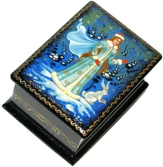Miniature Handmade Russian Lacquer Keepsake Jewelry Box Trinket Fairy ...