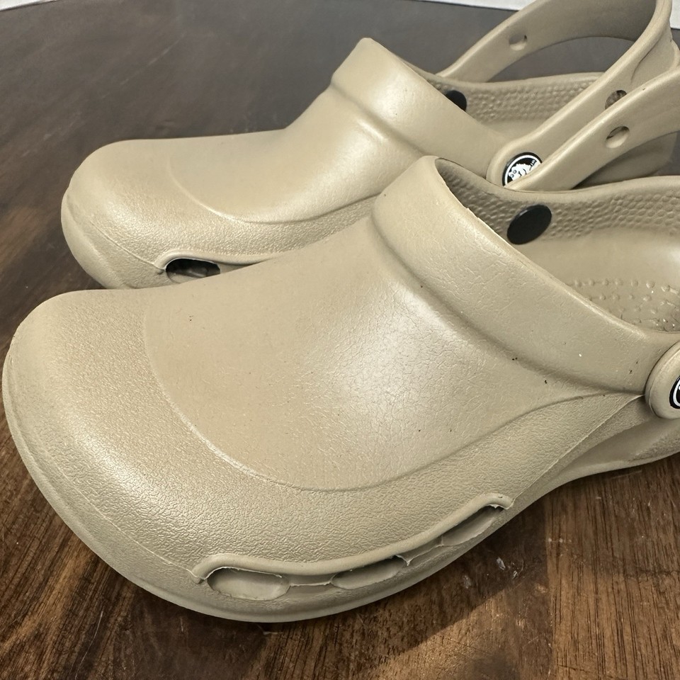 Crocs Slip On Clogs Tan Khaki Solid No Holes w/Strap Mens 5 Women 7 ...