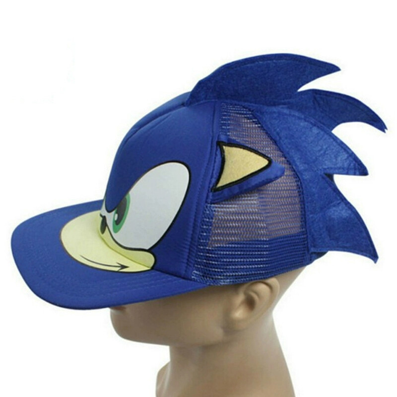Kids Blue Sonic The Hedgehog Baseball Cap 3D Cartoon Boys Girls Hat ...
