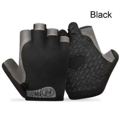 Summer Half Finger Riding Cycling Gloves, Black Breathable Durable Mesh ...