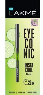 Lakme Eyeconic Insta Cool Kajal, Black, Cooling Kohl Liner with ...
