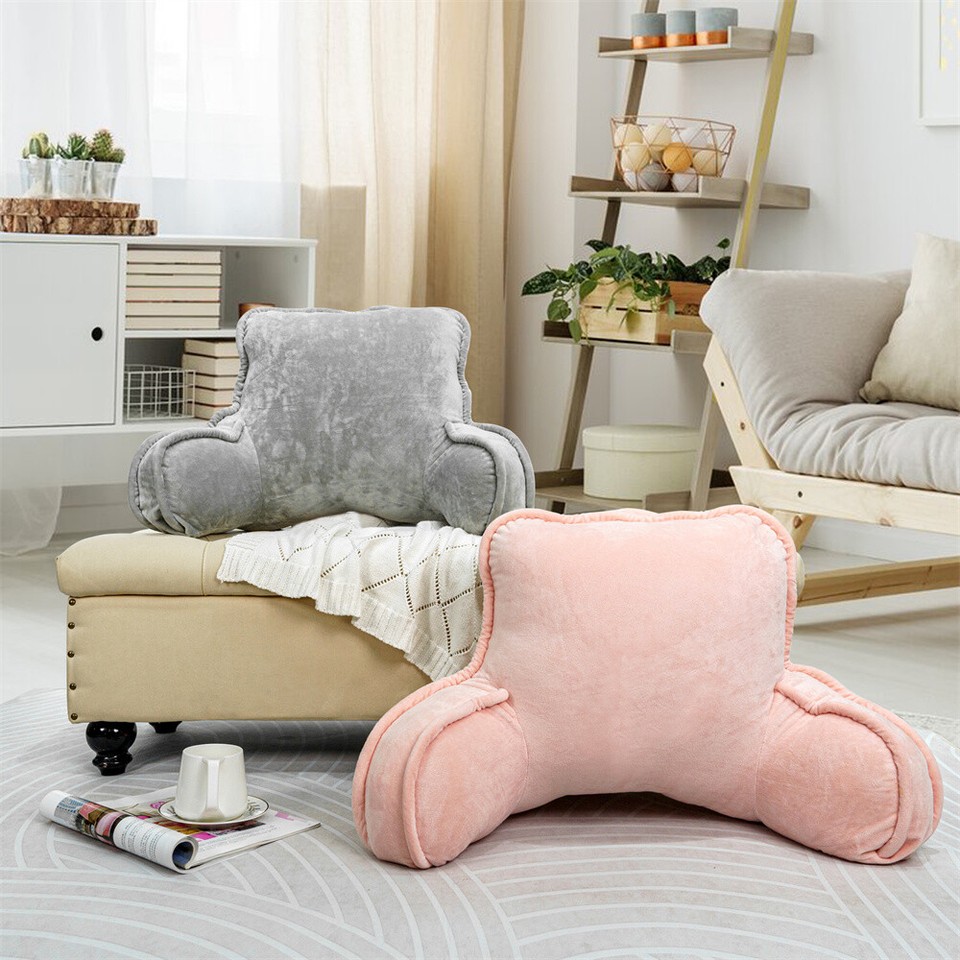 Super Soft Reading Pillow with Arms–Cozy Plush Backrest for Bed Couch ...