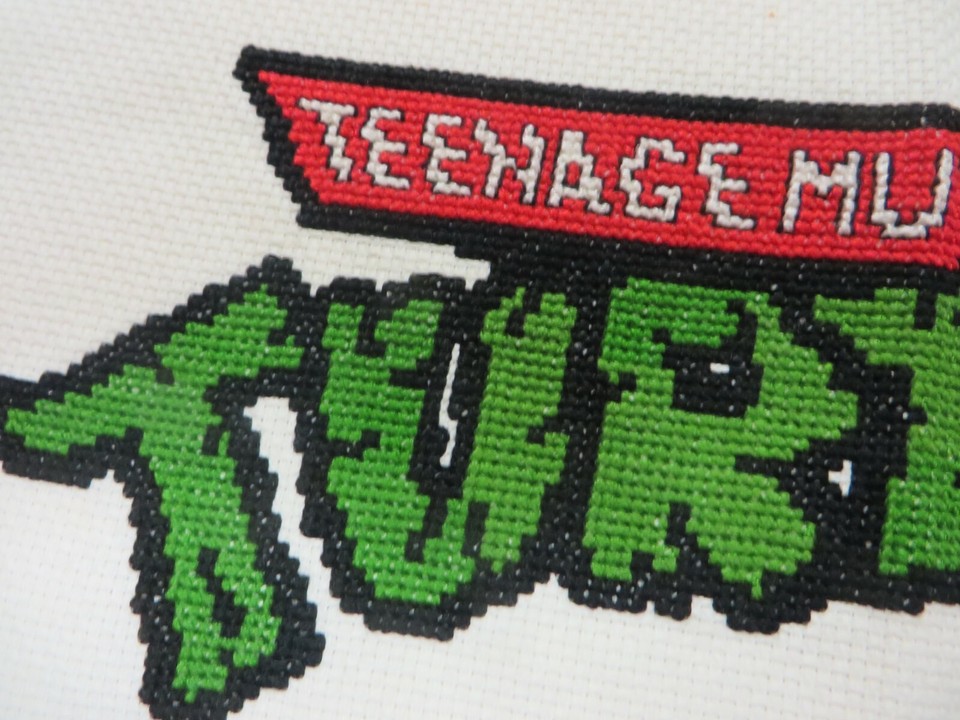 Completed TEENAGE MUTANT NINJA TURTLES Counted Cross Stitch Finished ...