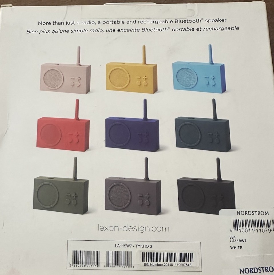 LEXON Tykho 3 FM Radio & Bluetooth® Speaker White | eBay