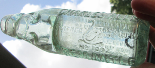 Scarce 6oz codd CHARLES ALLEN FREMANTLE swan trademark writing allover ...