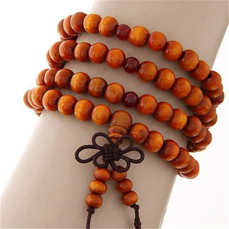 New Sandalwood Buddhist Buddha Meditation 108 Prayer Bead Mala Necklace ...