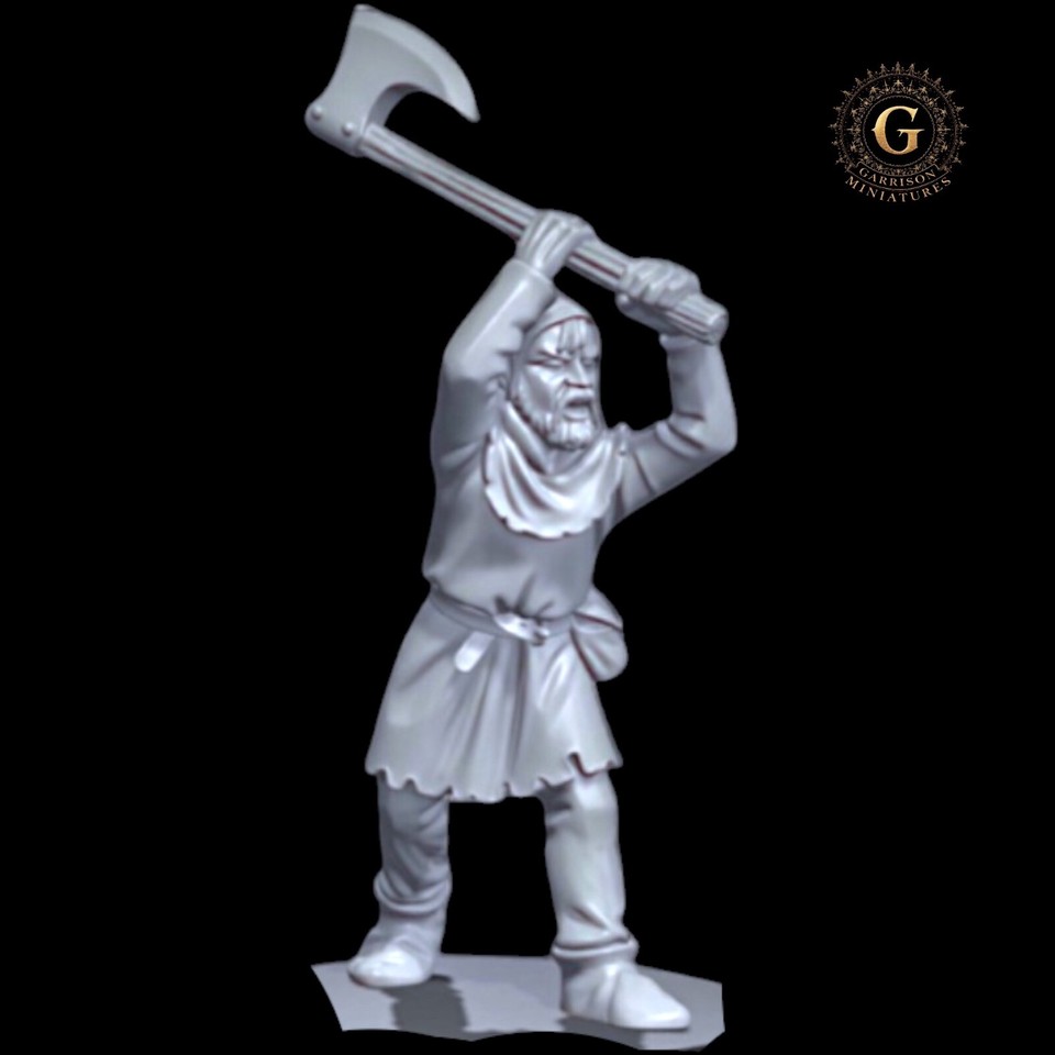 28mm Medieval Peasants 2-Handed Weapons X6 Wargames & Collectors ...