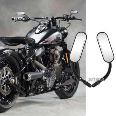 Black Mini Oval Rear View Motorcycle Mirrors For Harley Davidson V Rod ...