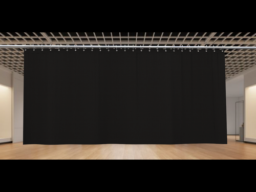 Black Stage Curtain/Backdrop/Partition, 15 H x 30 W Non-FR | eBay