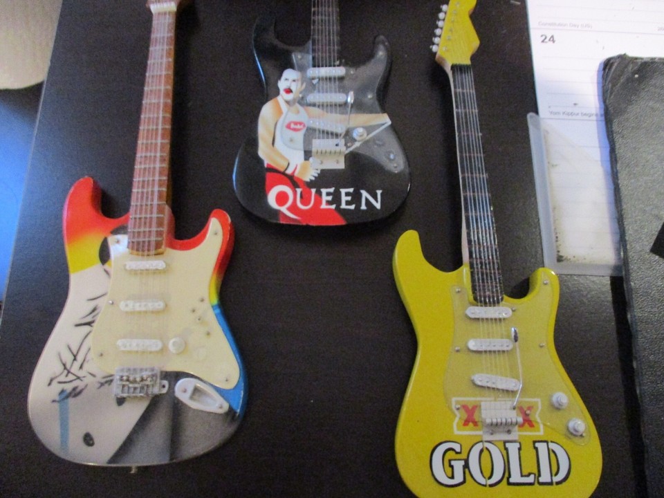 (3) Handcrafted Mini Guitar Models Including Queen | eBay