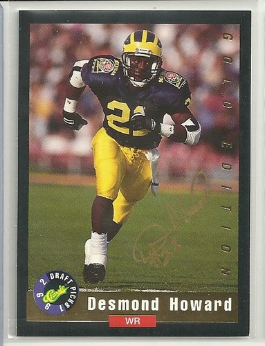 1992 Classic Draft DESMOND HOWARD Gold Autograph - MICHIGAN WOLVERINES ...