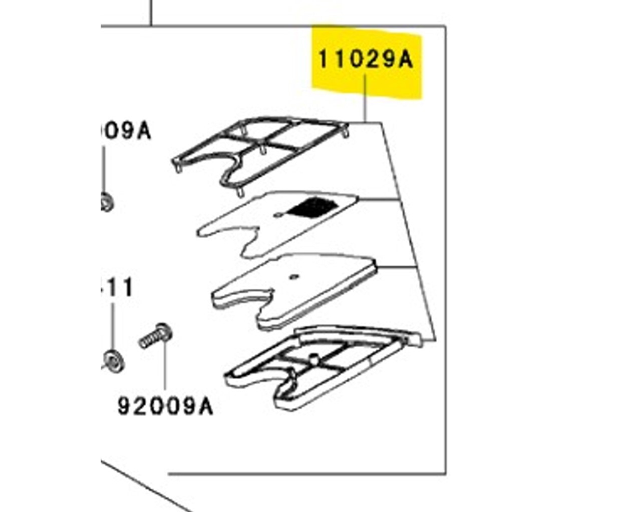 Kawasaki OEM Factory Air Filter Element W650 Right 11029-1012 | eBay