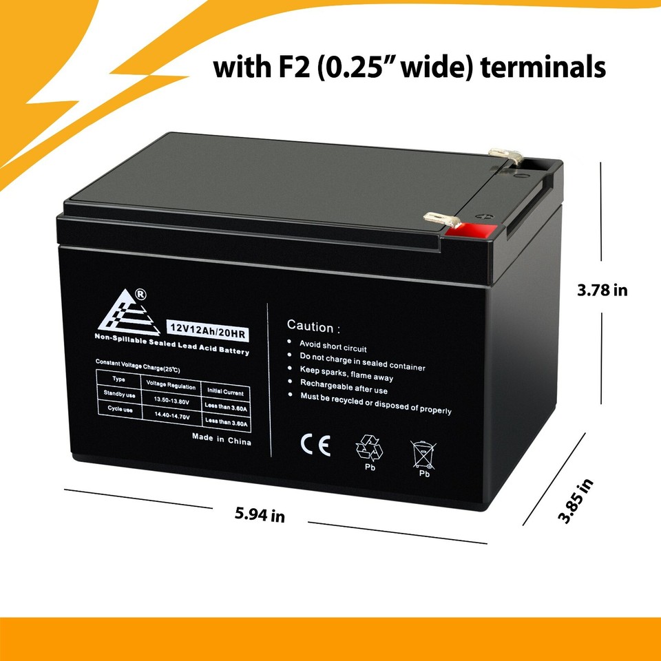 2 Pack - 12V 12AH SLA Battery for Currie eZip E-750 Electric Scooter | eBay