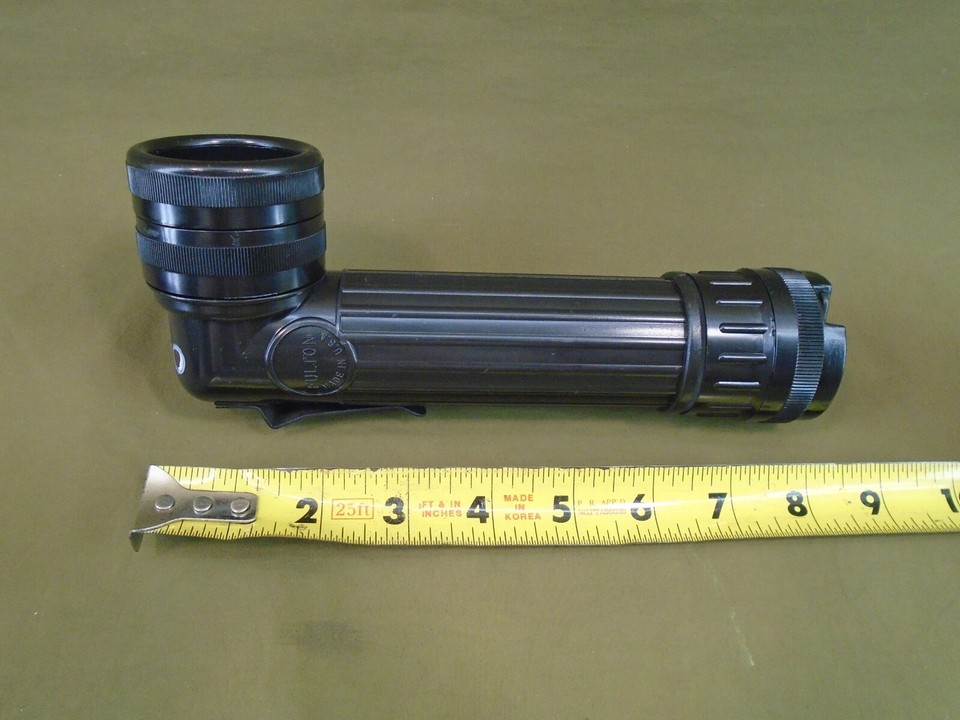 US Military Black Flashlight Fulton MX-991/U w LED & AA Battery ...