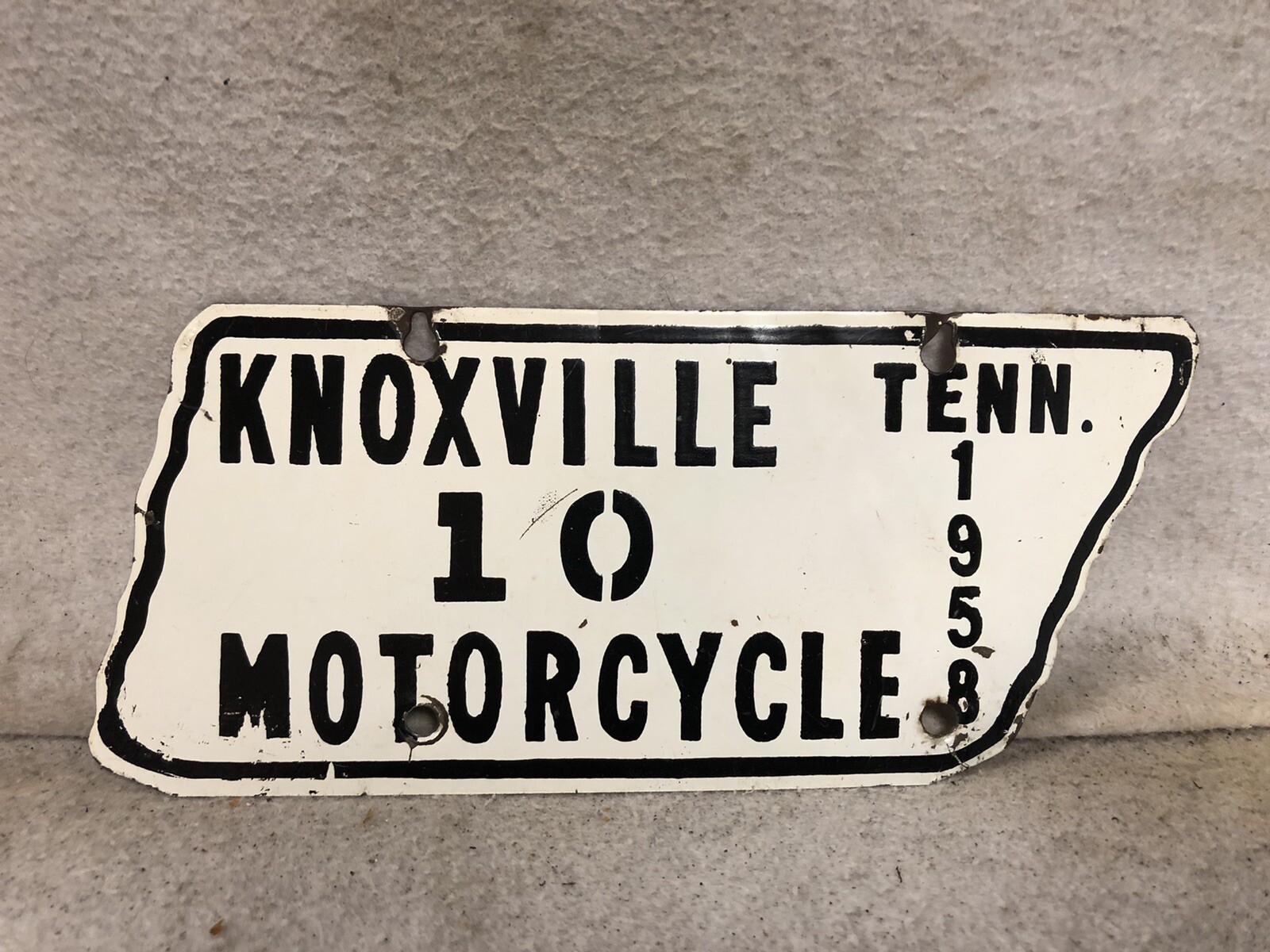 Vintage 1958 Knoxville Tennessee Motorcycle License Plate | eBay