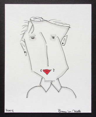 BRUCE W. HALL OUTSIDER NAIVE FOLK ART PORTRAIT ORIGINAL DRAWING 2004 ...