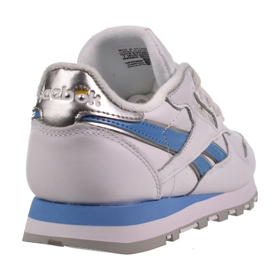 Reebok x Angel Reese Classic Leather Women's Shoes Silver/Blue/White ...