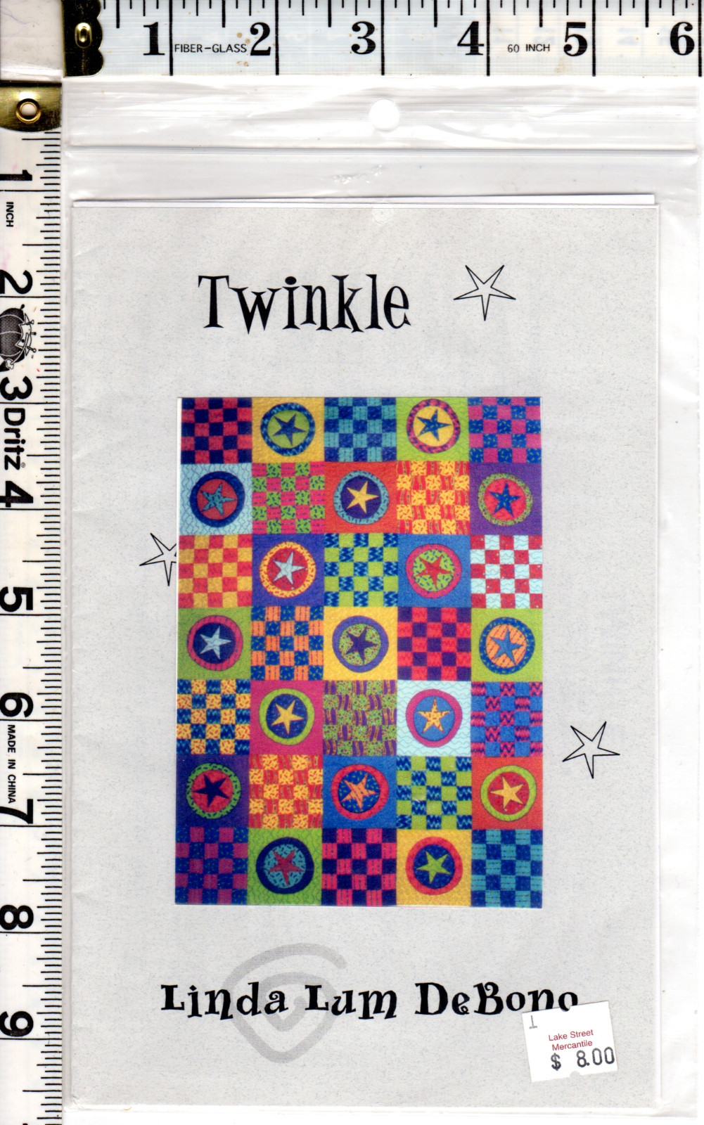 Linda Lum DeBono Quilting Sewing Applique Pattern "Twinkle" 50 1/2" x ...